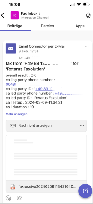 Microsoft: Receiving faxes in a Teams Channel