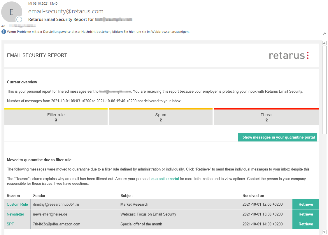 User Guide for Quarantine and Digest