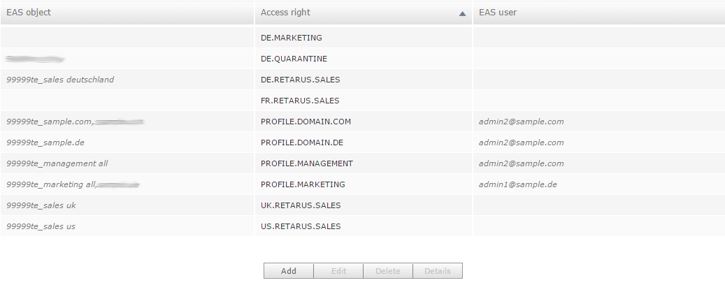Access Management in the EAS Portal